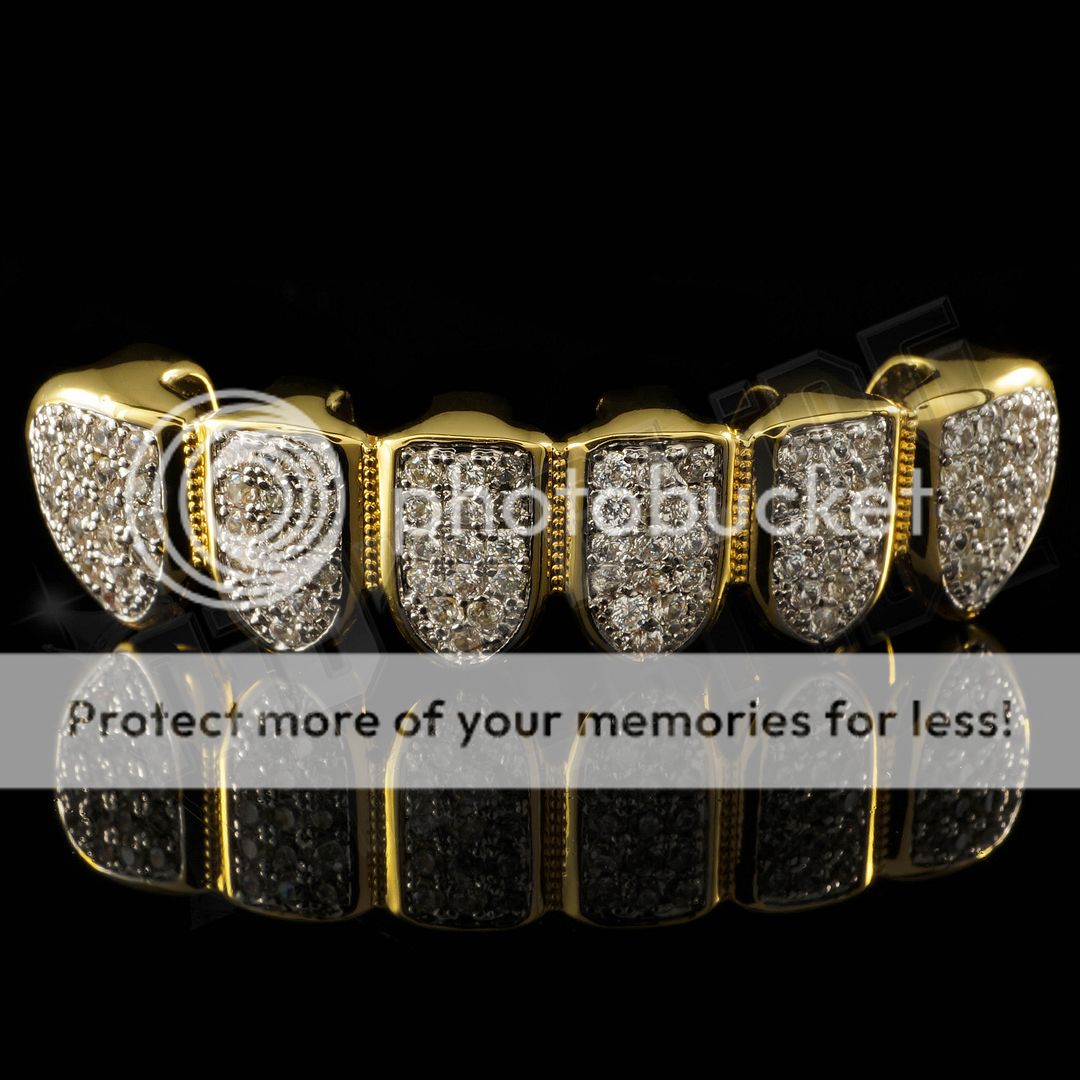 Gold Plated HALLOWEEN Grillz Costume Vampire Dracula Fangs Set Teeth ...